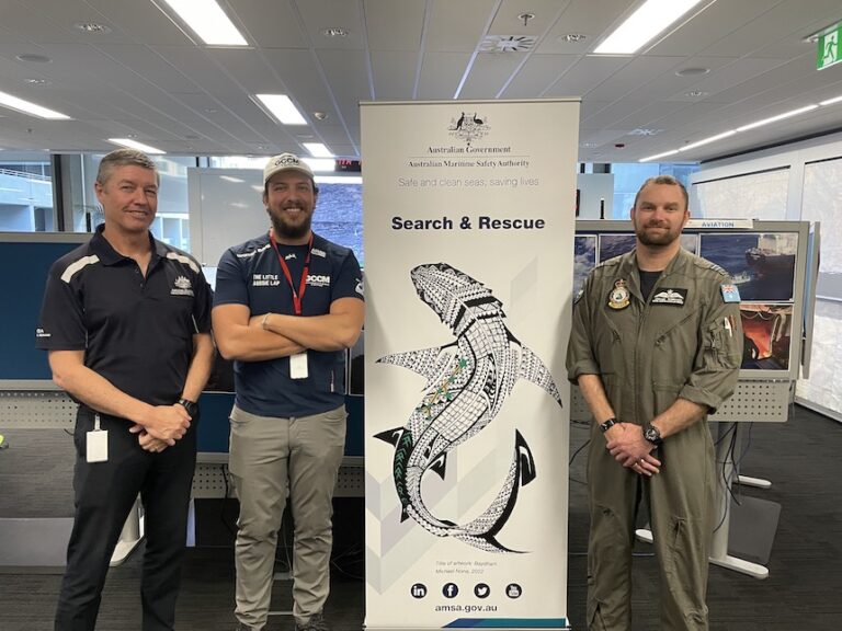 Rescued solo sailor visits AMSA search and rescue officers - Marine ...