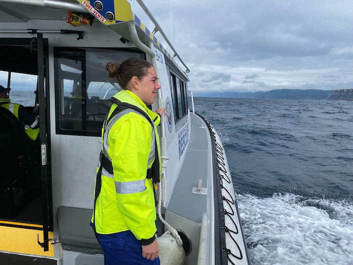 Marine Rescue NSW crew assisting with search for missing rock fisher ...