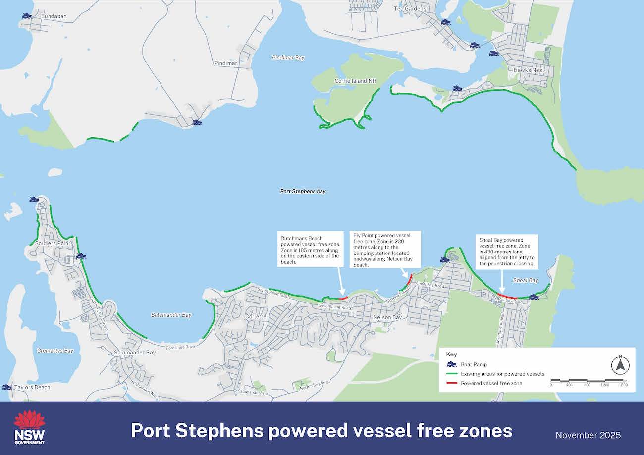 Powered vessel free zone trial starts this week in Port Stephens ...